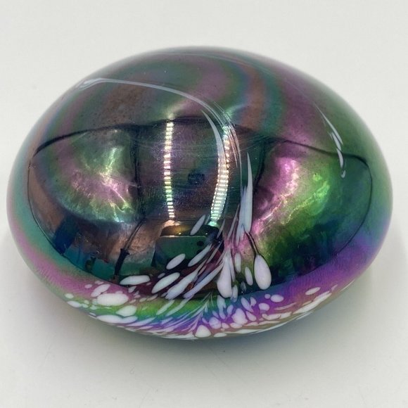 Unbranded | Accents | Vintage Iridescent Art Glass Paperweight With ...